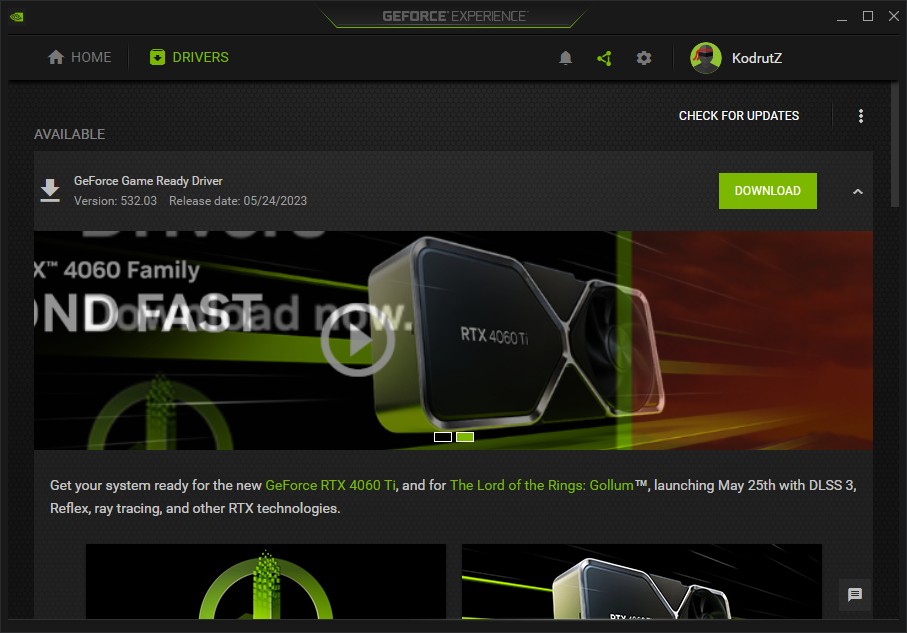 Le pilote Nvidia GeForce Game Ready Driver 532.03 arrive avec la prise ...